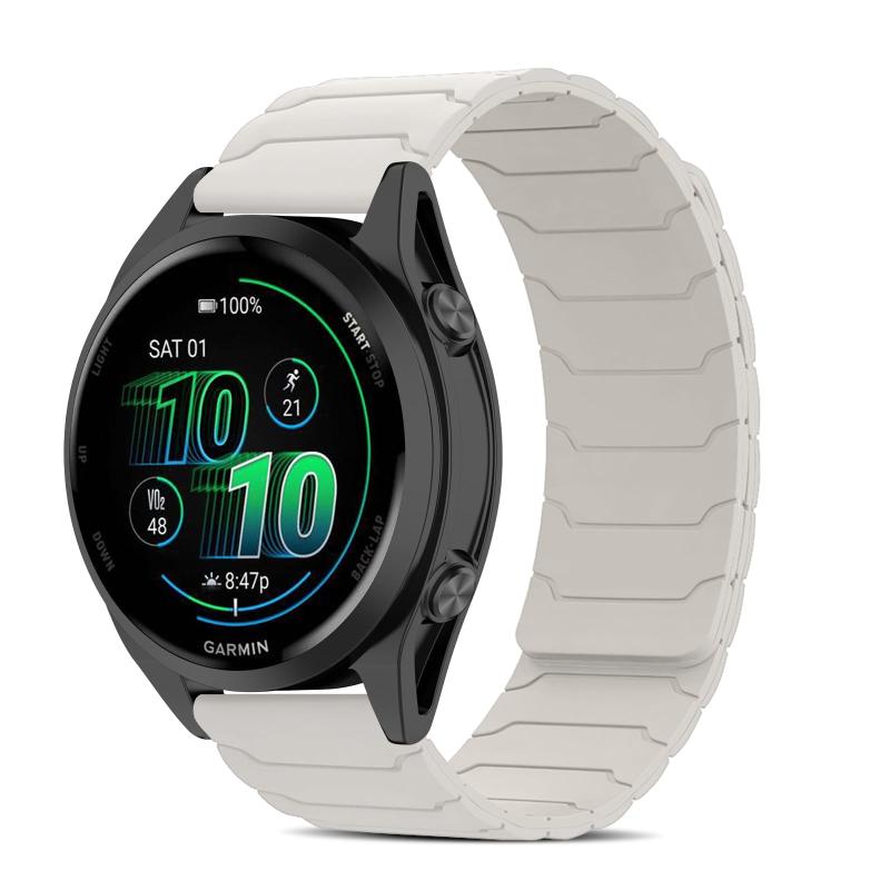 [CiimWaa] 20mm バンド for ガーミン Garmin Forerunner 70/ 170/170 Music/Approach J1/S50/Garmin Vivoactive 6/5 用 シリコン 時計バンド 強力な磁気...