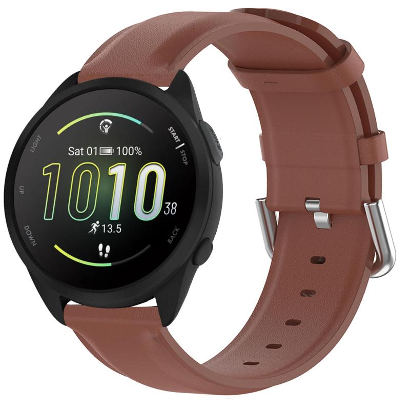 [Lamshaw] for garmin forerunner 165 バンド, 本革製レザーバンド交換 おしゃれ ウォッチベルト 腕時計交換バンド ‎ガーミン Garmin Forerunner 165スマートウォッチに対応