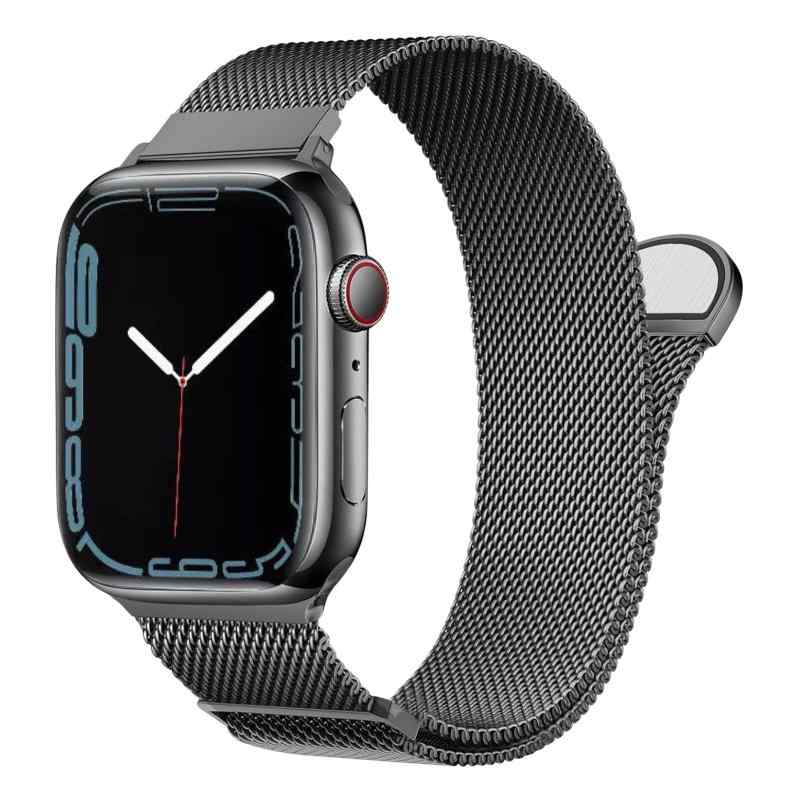 コンパチブル アップルウォッチ バンド 38mm 40mm 41mm 42mm 44mm 45mm 46mm 49mm マグネット ステンレス留め金製 男女兼用 長さ調節 通気 日常用 Apple Watchバンド Series 11/10...