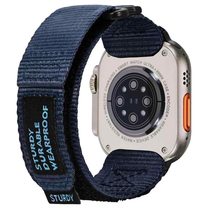 [MABEKS] コンパチブル アップルウォッチ バンド ナイロン 交換ベルト 38mm 40mm 41mm 42mm 44mm 45mm 49mm スポーツ 運動 男性 メンズ 編み込みナイロンデザイン 無段階調節 Series 10/9...