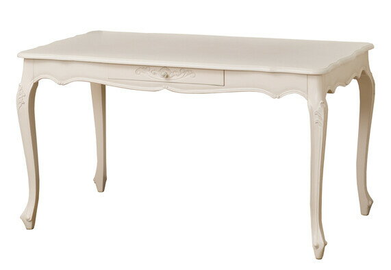 【卓上、デスク】 ●高級木材マホガニーを使用した職人による繊細な手彫り仕上げの逸品。 ●ヨーロピアンテイストが優雅に空間を彩ります。 ●独特の曲線とネコ脚がワンランク上のダイニングテーブルの存在感をひきたてる。 ●引出しの底はラシャ貼り。 ...