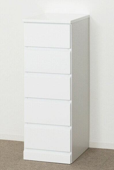 商品詳細サイズ幅30.5×奥行き40×高さ85cm 引出内寸 （5杯）約W21×D33.5×H7.5(10)cm（レール付）材質前板・天板＝中質繊維板・ウレタン塗装　　他＝プリント紙化粧繊維板カラーホワイト生産国ベトナム組み立てについて完成...
