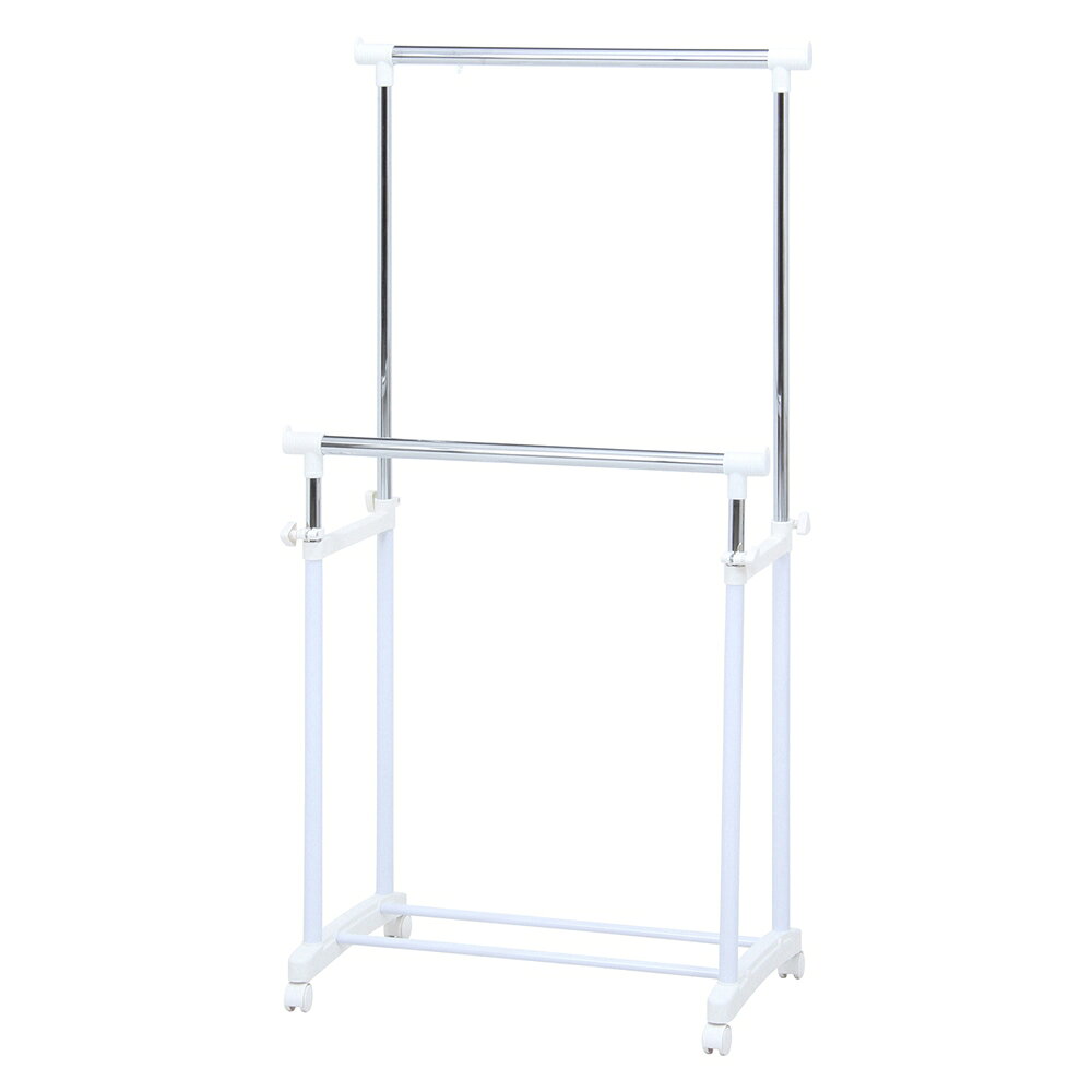 商品名パイプダブルハンガー 4644−A0−WH 14202 サイズ商品サイズ(mm) 全体：幅750 × 奥行430 × 高さ895〜1470 耐荷重(全体)：25kg パイプ直径：30mm 材質■構造部材：金属（鋼）　 ■表面加工：めっ...