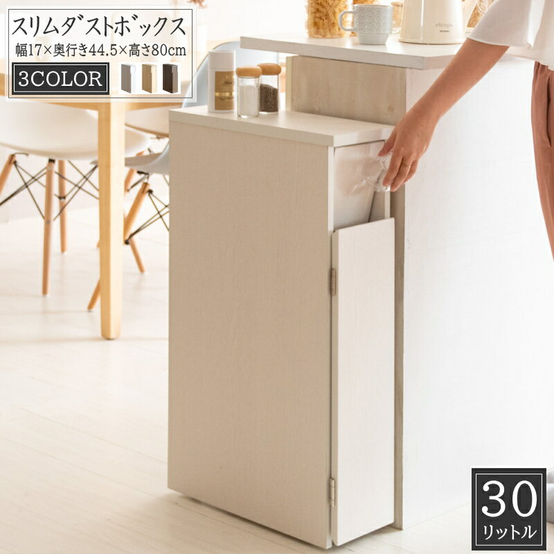 幅わずか17cmでキッチンや洗面所のすき間に置けるプッシュ式スリムダストボックス『Santia（サンティア）』。 ニオイが漏れにくく押すだけで簡単に捨てられるプッシュ扉と移動もできるキャスター付きでゴミ捨てがラクラク。コンパクトでも容量30...