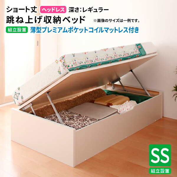 画像はシリーズ・バリエーション等も掲載している場合がございます。お間違いのない様ご購入下さい。こちらは組立設置付/薄型プレミアムポケットコイルマットレス付き/横開き/ヘッドレス/セミシングル/ショート丈/深さレギュラーの販売ページです。商品...