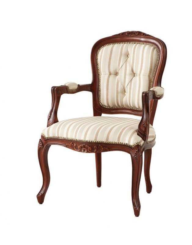 画像はシリーズ・バリエーション等も掲載している場合がございます。お間違いのない様ご購入下さい。こちらはアームチェアのみの販売ページです。商品名ヨーロピアンクラシックデザイン アンティーク調ダイニング Salomone　サロモーネ アームチェ...