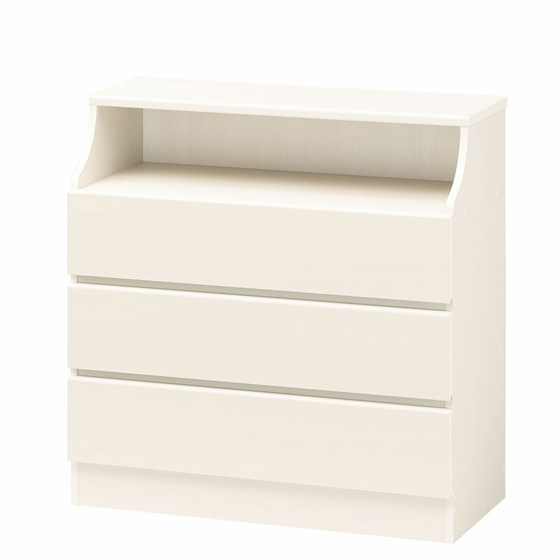 1人暮らしにちょうどいい3段チェスト。小物や衣類の整理に、幅90cm、高さ約90cmの引き出し収納。ホワイト 白木目。 スペースや用途にぴったりのサイズがきっとみつかるシリーズ。 幅90cmの一人暮らしにもいいサイズの引出し収納。 3段の引...