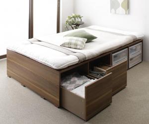 商品概要【ベッドフレーム】 商品名 布団で寝られる大容量収納ベッド Semper（センペール） ハイタイプ　引き出し2杯 サイズ シングル （約）幅99x長さ196x高さ42cm 床板までの高さ：（約）42cm 収納部有効内寸（4ヶ所）：（...