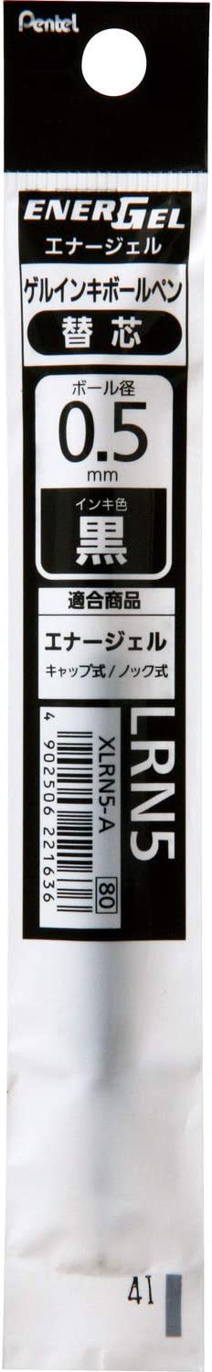 【商品】ゲルインキボールペン替芯【1本あたりサイズ/重さ】幅 6 ×奥行6mm × 長さ 111mm/2.6g【芯径】0.5mm【材質】軸=PP ペン先=ステンレス【インキ色】黒【適合商品】エナージェル・ノック式エナージェル・エナージェル ...