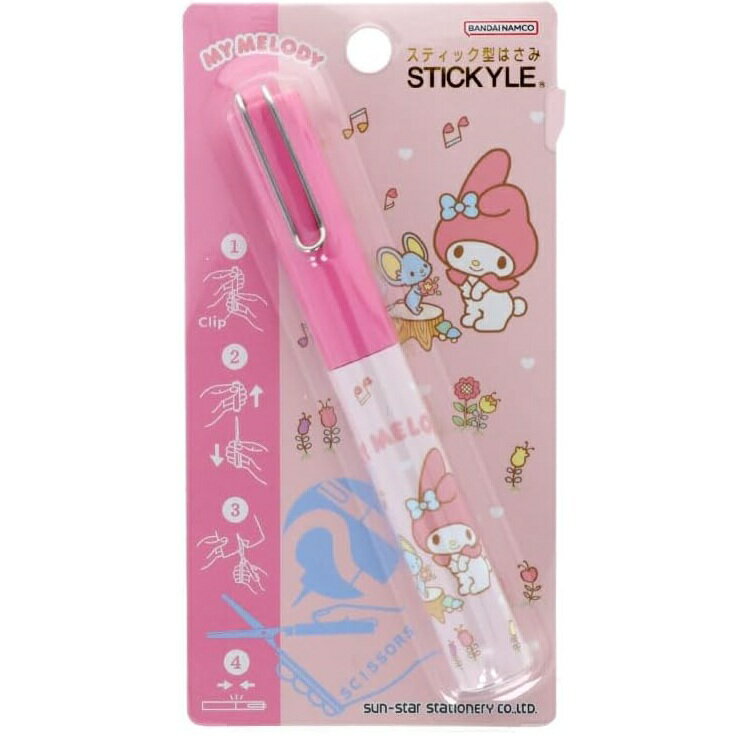 実用性もばっちりサンリオデザインの文具 【特長】持ち運びに便利なスティック型はさみ 【刃渡り】35mm 【サイズ】14mm×116mm×18mm 【材質】ABS・ステンレス