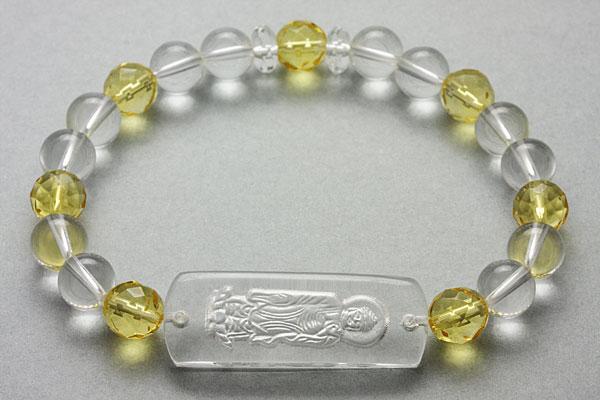 【仕様】使用石：観音プレート(水晶)約14×37mm水晶8mm、水晶ボタンカットシトリン8mmカット内径：約16.5cmただいま、レビューを書いていただいたお客様に200円クーポンプレゼント!!