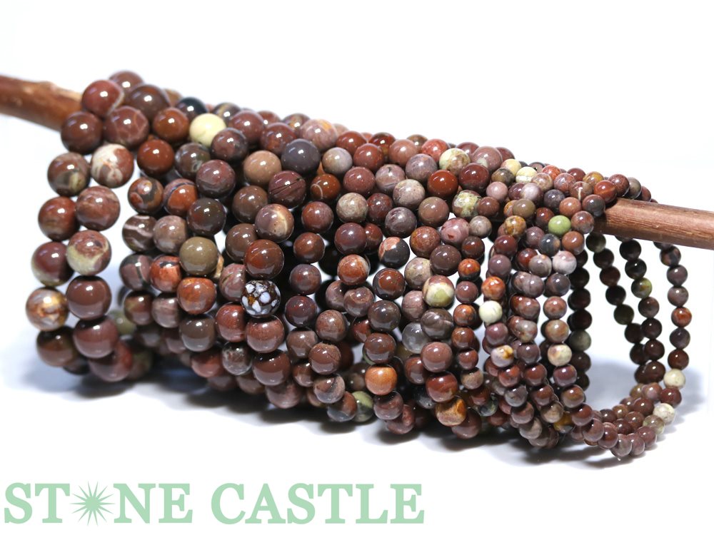 【特徴】こちらの商品は約6〜12mmのものを袋詰めにしたお得パックです！褐色の絵の具を混ぜたようなマーブルカラーが美しいです。【仕様】玉サイズ：約6〜12mm内容量：約350g（約6mmx6本、約8mmx6本、約10mmx5本、約12mmx...