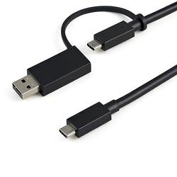 USB-C - USB-A変換アダプタ付き USB-C - USB-C ハイブリットケーブル(1m)。(接続、変換、拡張、分離、切換えを行うIT、 A / Vプロフェッショナルのためのパーツを製造しています StarTech.com（スター...