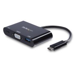 USB-C対応ノートパソコンをVGAディスプレイとUSB Type-A周辺機器に接続。ノートパソコンの給電と充電にも対応(接続、変換、拡張、分離、切換えを行うIT、 A / Vプロフェッショナルのためのパーツを製造しています StarTec...