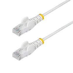 スリムタイプ、2.5m、ホワイト、スナッグレス、より線、100W PoE対応。高密度配線環境で柔軟性とエアフローを最大限発揮し、安定したギ…●1Gbpsおよび100W PoEをサポートするスリムなUTP Cat6ケーブル ●密集した配線環境...