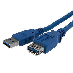 1m、ブルー、SuperSpeed 5Gbps、Type-A to Type-A、オス-メス。SuperSpeed USB 3.0 ケーブルを最大 1m 延長●最大5Gbpsのデータ転送速度に対応 ●USB 2.0との下位互換に対応 ●Su...