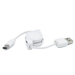 2.0A急速充電対応TYPE-C充電リールケーブル (ホワイト)※こちらは【取り寄せ商品】です。必ず商品名等に「取り寄せ商品」と表記の商品についてをご確認ください。TypeC充電専用ケーブル最大2.0A充電対応からみにくい巻取式ケーブル長:...