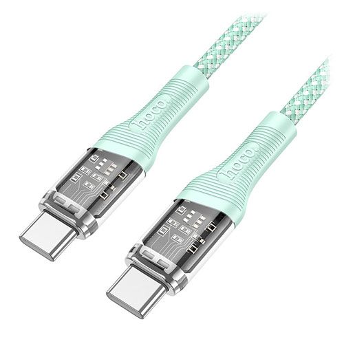 コネクター内部の基板が見える近未来的なデザインのType-Cケーブル※こちらは【取り寄せ商品】です。必ず商品名等に「取り寄せ商品」と表記の商品についてをご確認ください。◇hoco U111 スケルトン Type-C to Type-Cケーブ...