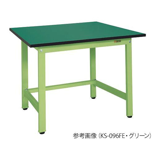 　※こちらは【取り寄せ商品】です。必ず商品名等に「取り寄せ商品」と表記の商品についてをご確認ください。RoHS対応天板付作業台 グリーン (1台)。本体は角パイプ（構造用鋼管）を使用しているため、非常に堅牢でホコリが溜まりにくいです。本体は...