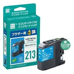 LC213C互換 エコリカ リサイクルインク ブラザー シアンその他：エコリカ リサイクルインク対応カートリッジ:ブラザー LC213C カラー:シアン(染料) 対応機種:MFC-J4720N/MFC-J4725N/MFC-J5620CDW...