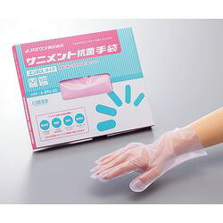 サニメント手袋 抗菌タイプ エンボス付 L 100枚入 (1箱(100枚入り)) 抗菌作用でバクテリア、カビ、菌などの増殖を抑制します。ベタつかない外エンボス加工を施しています。※こちらは【取り寄せ商品】です。必ず商品名等に「取り寄せ商品」...
