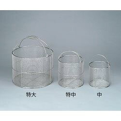 　※こちらは【取り寄せ商品】です。必ず商品名等に「取り寄せ商品」と表記の商品についてをご確認ください。ステンレス丸型洗浄カゴ 特大 φ400×300mm (1個)。SS430丸カゴ材質：ステンレス（SUS304）網目：5.5mm外枠線径：Φ...