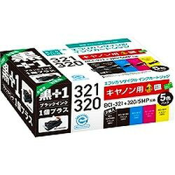BCI-321+320 5MP＋320PGBK互換 エコリカ リサイクルインク CANON ブラック、シアン、マゼンダ、イエロー 5色パック+320PGBK×1本その他：エコリカ リサイクルインクカートリッジ対応カートリッジ:キヤノン BC...