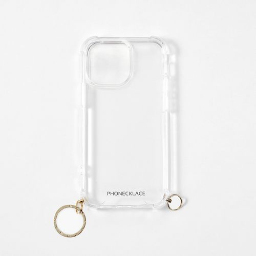 PHONECKLACE ストラップ用リング付きクリアケース　for iPhone 15 Pro　ゴールドチャーム※こちらは【取り寄せ商品】です。必ず商品名等に「取り寄せ商品」と表記の商品についてをご確認ください。PHONECKLACE「スト...