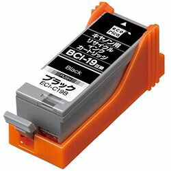 BCI-19BK互換 エコリカ リサイクルインク CANON 黒その他：エコリカ リサイクルインク対応カートリッジ:キヤノン BCI-19BK黒 対応 対応機種:PIXUS IP100/110検索キーワード:ECIC19B対応カートリッジ:...