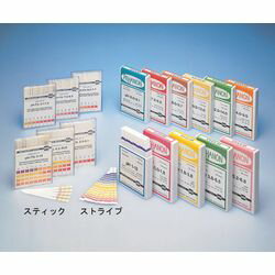 　ストライプpH試験紙（PEHANON） pH0-1.8 (1箱(200枚入り))。1枚のテスト紙に5〜12段階のカラースケール目盛とpH測定部（中央無印）とを一体化させてあり、速く正確な測定ができます。各カラースケール間には疎水性をもたせ...