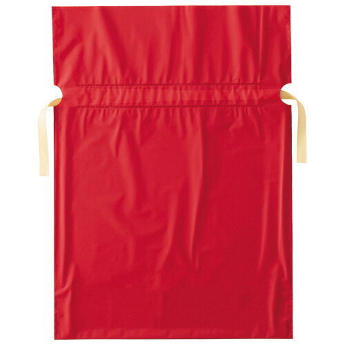 お洒落なリボン付梨地ポリバッグ。7646-90514。文具・事務用品 ＞ 店舗用品 ＞ ラッピング用品 ＞ その他ラッピング用品。●310×430mm、レッドのリボン付きギフトバッグ。●リボンを絞ると内側の袋が見えてツートンカラーになり高級...