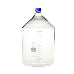 　※こちらは【取り寄せ商品】です。必ず商品名等に「取り寄せ商品」と表記の商品についてをご確認ください。ねじ口瓶丸型白（デュラン（R）） 青キャップ付 20000mL (1本)。容量（mL）：20000外径×高さ（mm）：Φ288×505ネジ...