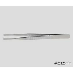 ステンレス製ピンセット (1本) 長さ：125mm。材質：ステンレス(SUS430)。平型。RoHS2 (EU)2015/863 対応　[RoHSについて]。 。※こちらは【取り寄せ商品】です。必ず商品名等に「取り寄せ商品」と表記の商品につ...