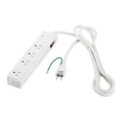 2ピン、3ピン両方のプラグが接続出来る。2/3ピン8個口の電源タップ。雷サージ防止/集中スイッチ付2ピン(4個口)/3ピン(4個口)の計8個口を搭載したマルチ電源タップ。集中スイッチ付きで電気の消費を抑えるエコタイプ安心のブレーカー付き。