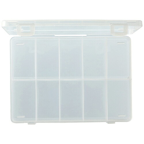 透明フタ付収納ケース！。NO.1420。文具・事務用品 ＞ 机上整理／収納用品 ＞ 小物入れ ＞ 。●10分割の仕切りケース。