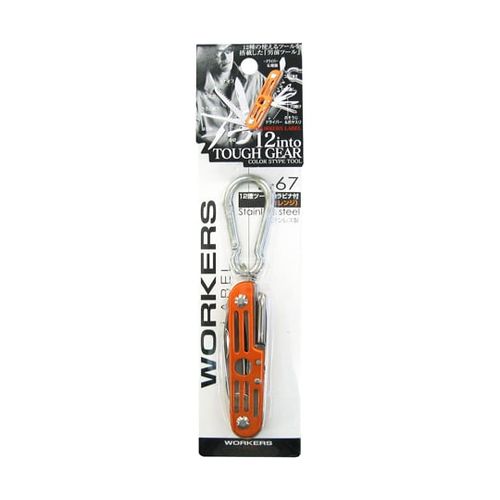 WL 12徳ツールカラビナ付 橙 L-67 ※こちらは【取り寄せ商品】です。必ず商品名等に「取り寄せ商品」と表記の商品についてをご確認ください。WL 12徳ツールカラビナ付 橙 L-67 。いざという時、役に立つ！！【防災・緊急用ツール／多...