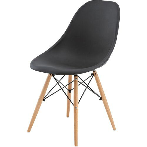ルイス チェア商品サイズ:W47×D59×H78×SH45cm。材質天然木(ビーチ) ラッカー塗装 スチール(粉体塗装) ポロプロピレン。組立。静的耐荷重80kg検索キーワード:ダイニングチェア | ブラック CL793CBK