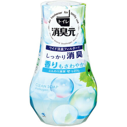 極太「ろ紙」が、ニオイのもとをぐんぐん消臭。トイレノシヨウシユウゲンフンワリセイケツセツケン400ML。衣料・生活用品 ＞ 生活雑貨 ＞ 消臭／芳香剤 ＞ トイレ用。●ふんわり清潔せっけん。5個セットです。●ろ紙を引き上げ、好きな香りの強さ...