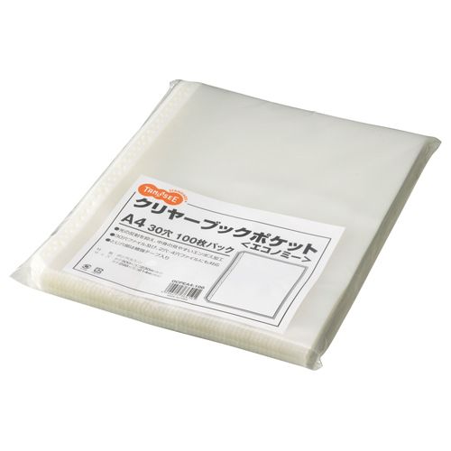 差し替え簡単、書類整理に便利。0.07mmの環境対応品！。OCPEA4-100。ファイル ＞ クリアファイル ＞ クリアファイル関連用品 ＞ リフィル（クリアポケット）。●クリヤーブックポケット、A4タテ、2・4・30穴対応、1000枚入で...