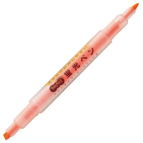 【詰替タイプ】キャップが外しやすい。TS-WKT11-OR。文具・事務用品 ＞ 筆記具 ＞ 蛍光ペン ＞ 蛍光ペン。●キャップの側面を押すと、キャップが持ち上がります。●詰替えOK。