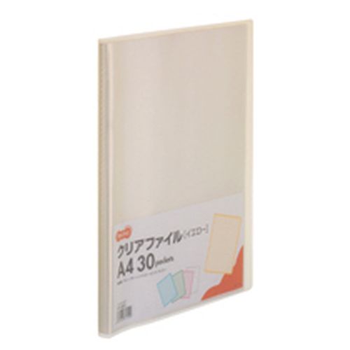 【固定式】台紙なしタイプなので、両面印刷の書類保存にも適したクリアファイル。TCF-A4-30Y。ファイル ＞ クリアファイル ＞ 固定式 ＞ 。●30ポケット、イエローの10冊セットです。