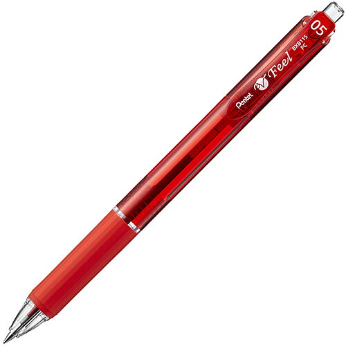 気持ちいい書き味。BXB115-B。文具・事務用品 ＞ 筆記具 ＞ 油性ボールペン ＞ ノック式ボールペン。●ぺんてる油性ボールペン ビクーニャ フィール 0.5mm、インク色は赤、10本入です。●厚みのあるものも軽いタッチで挟める「クリッ...