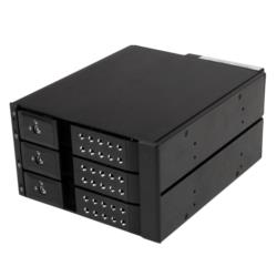 3台の3.5インチ SATA/SASハードドライブを2つの5.25インチベイに接続・ホットスワップ(接続、変換、拡張、分離、切換えを行うIT、 A / Vプロフェッショナルのためのパーツを製造しています StarTech.com（スターテッ...