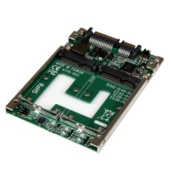 単一の2.5インチSATAベイに2台のmSATA SSDを装着しRAIDアレイを構成(接続、変換、拡張、分離、切換えを行うIT、 A / Vプロフェッショナルのためのパーツを製造しています StarTech.com（スターテック.com）)...