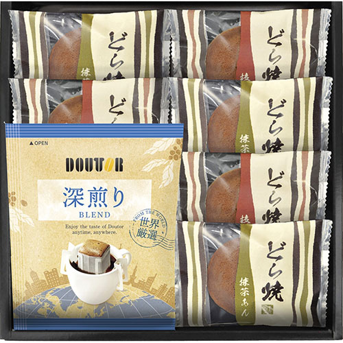 ドトールコーヒー&どら焼き 詰合せ※こちらは【取り寄せ商品】です。必ず商品名等に「取り寄せ商品」と表記の商品についてをご確認ください。ドトールコーヒーと、一口サイズのどら焼きとヴァッフェルの詰合せ。もっちりとした生地のどら焼きは食べやすく、...