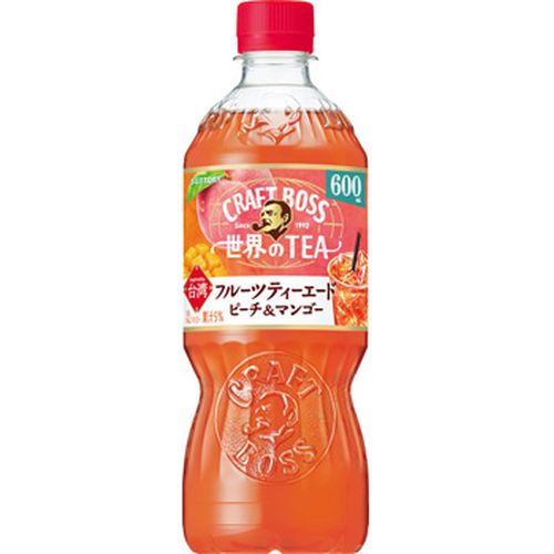 クラフトボス 世界のTEA フルーツティーエード ピーチ＆マンゴー 600ml x24本※こちらは【取り寄せ商品】です。必ず商品名等に「取り寄せ商品」と表記の商品についてをご確認ください。世界の働く現場から。台湾など暑い地域で愛されるみずみ...