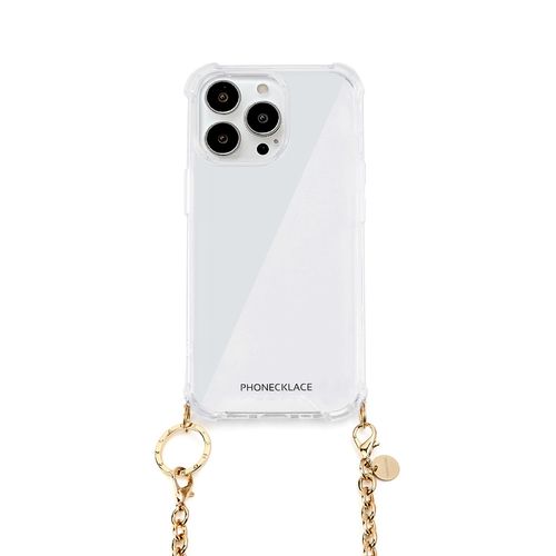 PHONECKLACE チェーンショルダーストラップ付きクリアケース for iPhone 15 Pro　ゴールド※こちらは【取り寄せ商品】です。必ず商品名等に「取り寄せ商品」と表記の商品についてをご確認ください。PHONECKLACE「チ...