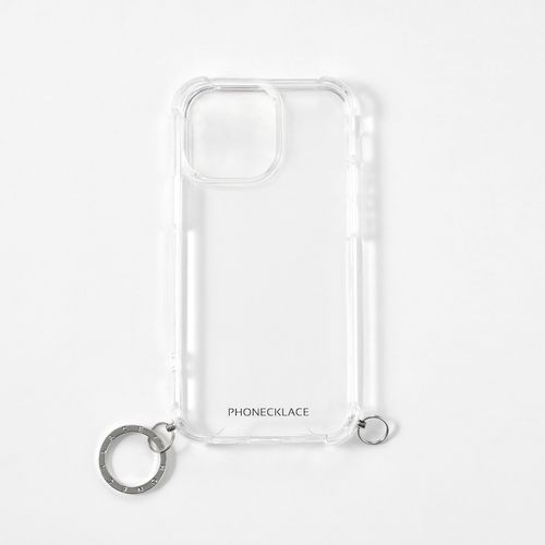 PHONECKLACE ストラップ用リング付きクリアケース　for iPhone 15 Pro Max　シルバーチャーム※こちらは【取り寄せ商品】です。必ず商品名等に「取り寄せ商品」と表記の商品についてをご確認ください。PHONECKLAC...