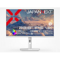 JAPANNEXT 23.8インチ IPSパネル搭載 4K(3840x2160)解像度 ホワイトカラー液晶モニター JN-IPS238U-HSPC6-W HDMI DP USB-C(最大65W給電…※こちらは【取り寄せ商品】です。必ず商品名...