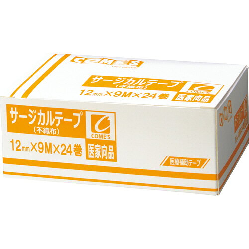 不織布タイプのサージカルテープです。161009。介護用品 ＞ 救急用品 ＞ サージカルテープ ＞ 。●12mm×9m、24巻入です。●通気性・透湿性に優れています。